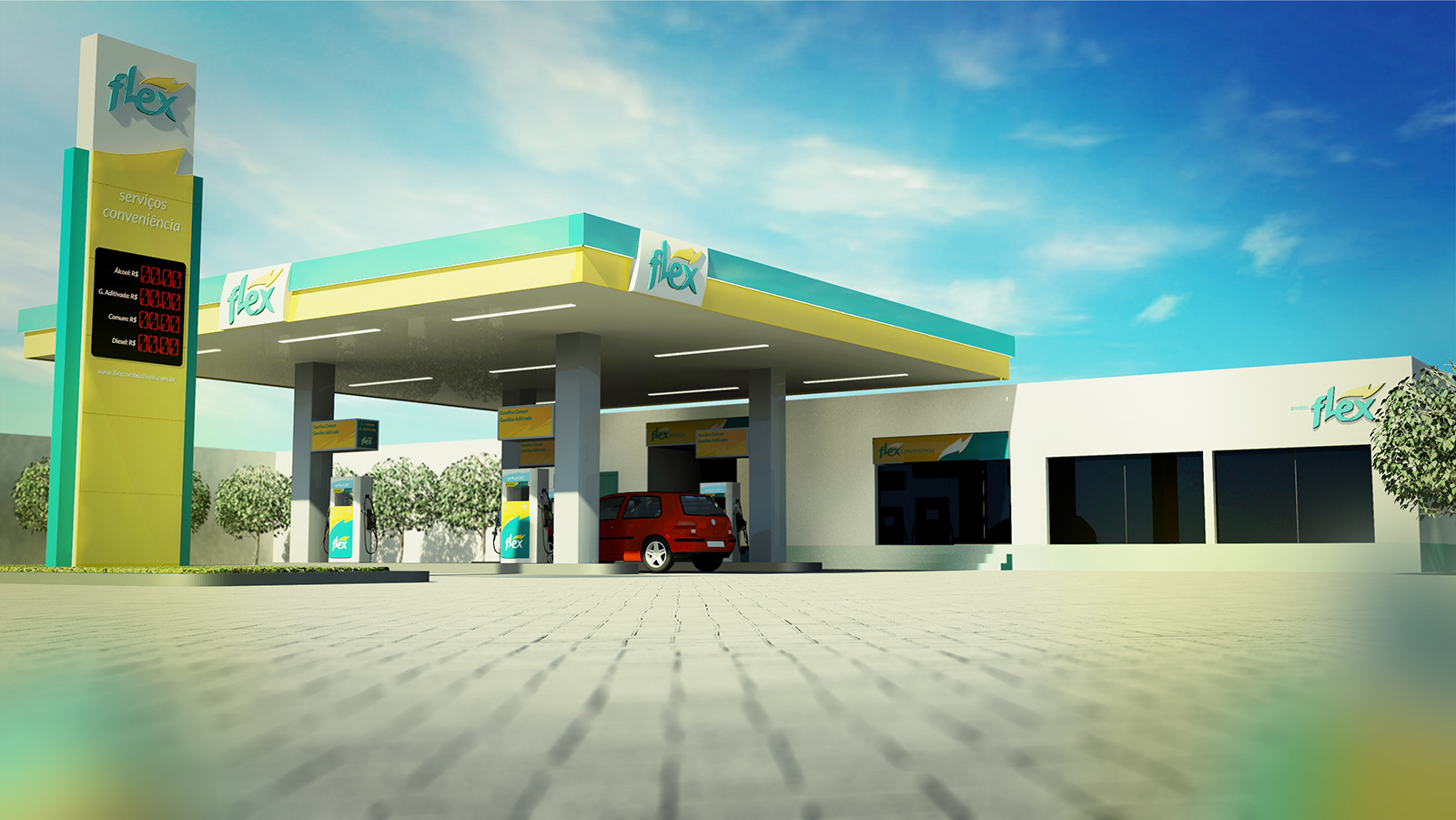 Projeto de design para rede de Postos Flex - Gilnei Silva